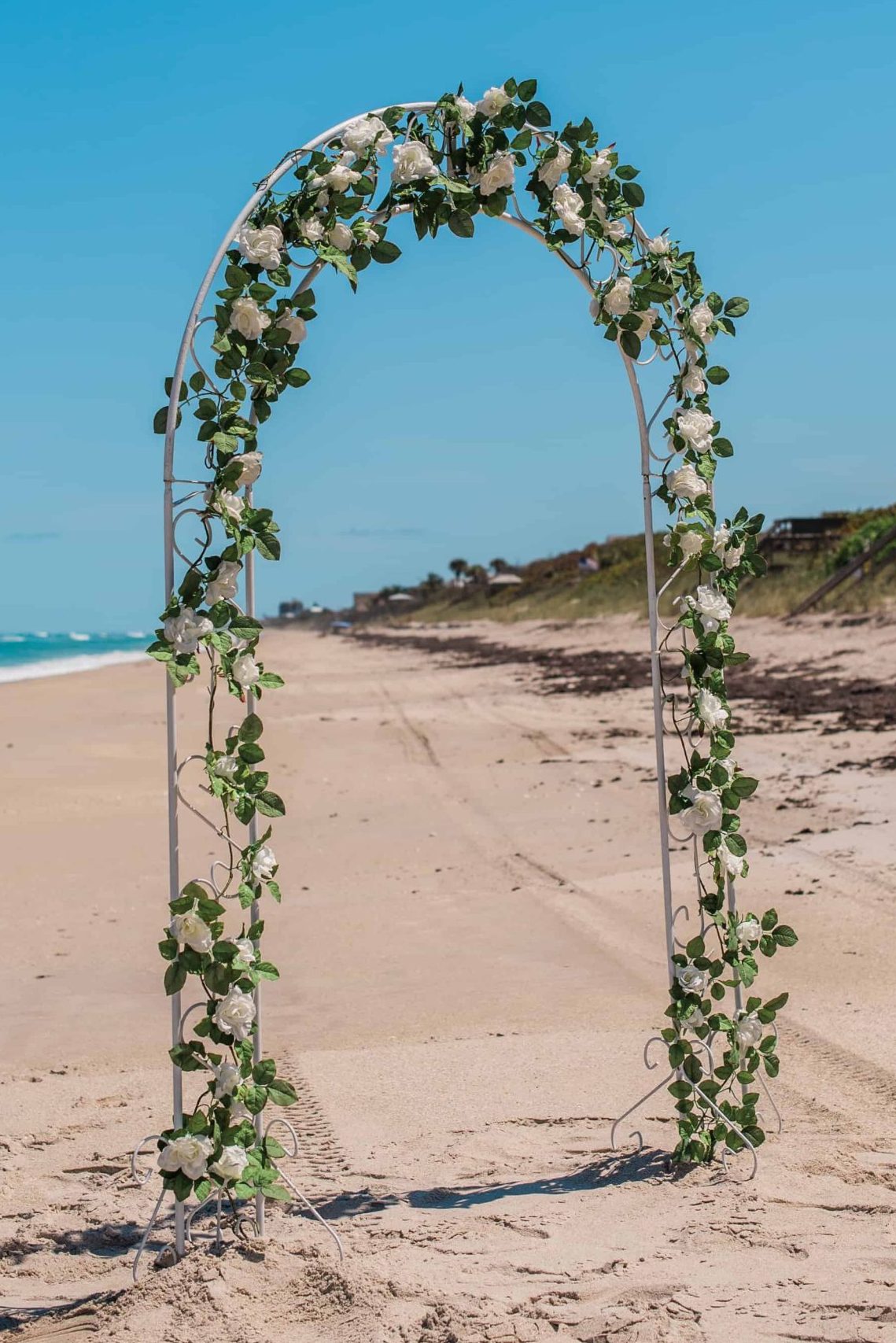 Decorated White Metal Arch - Chairs for Affairs